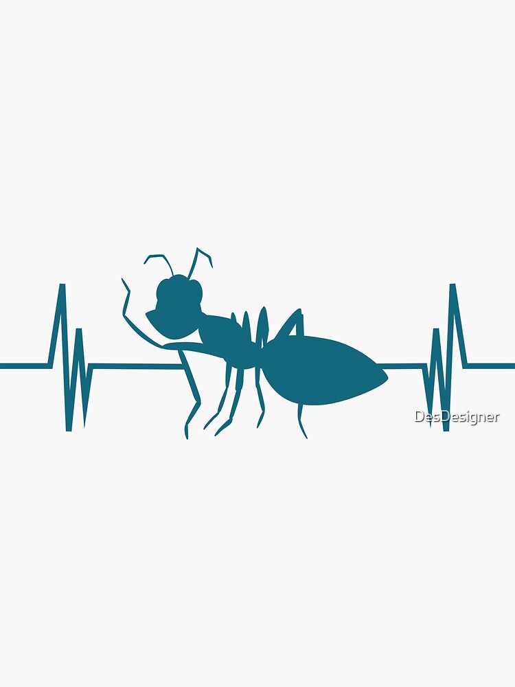 "Ant heart line | Heartbeat ECG Insect Breeder" Sticker by DesDesigner ...