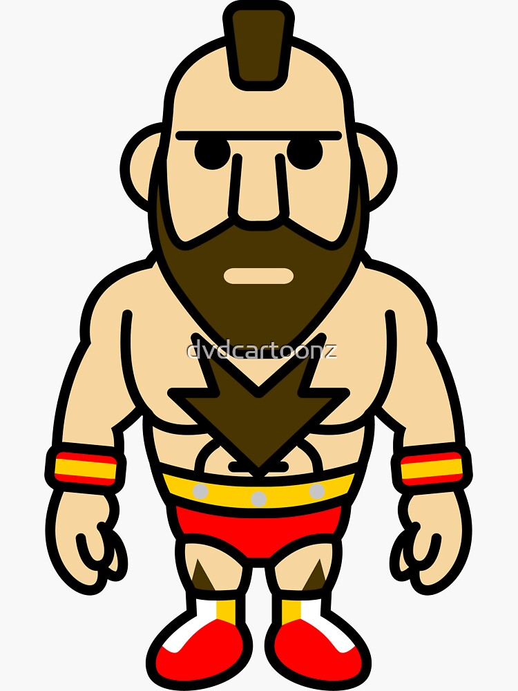 "Zangief, the Red Cyclone of Street Fighter" Sticker for Sale by ...