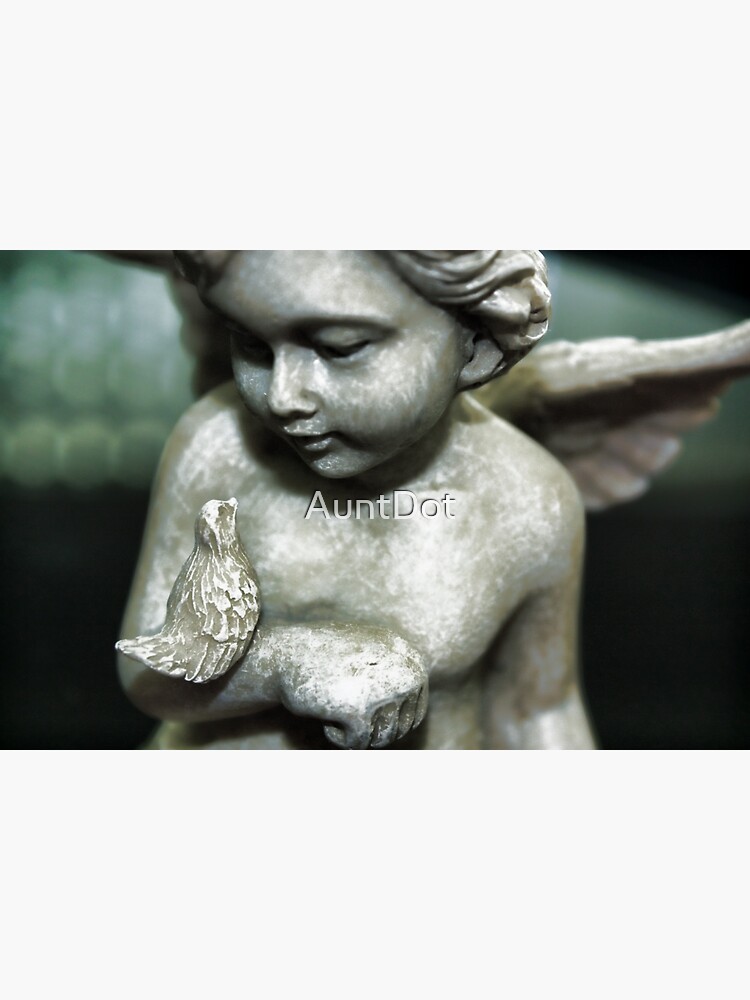 "Cherub With Bird" Sticker by AuntDot | Redbubble