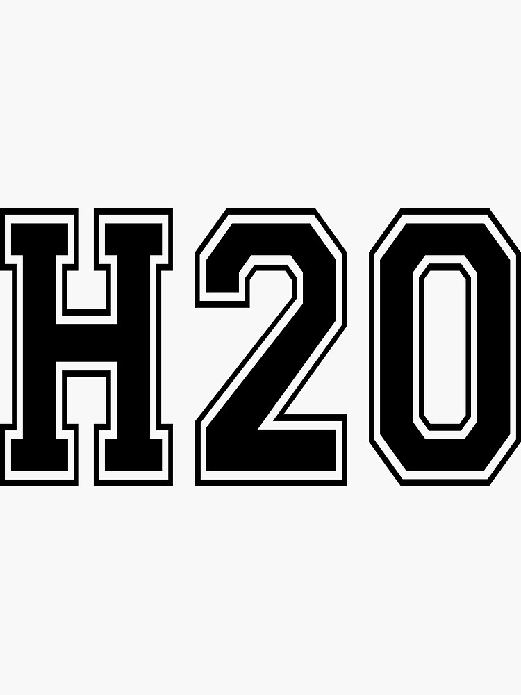 "H2O [Varsity Font]" Sticker for Sale by tomxsteinberg | Redbubble