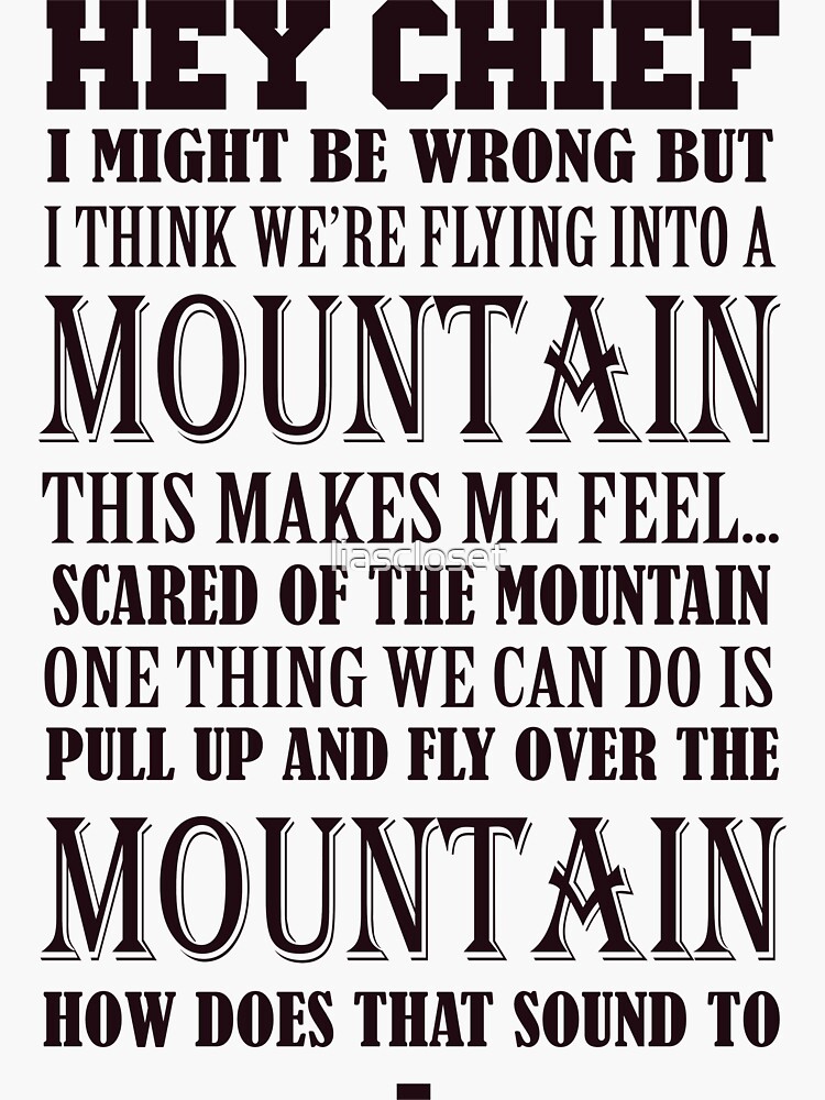 "Hey Chief - Cabin Pressure" Sticker for Sale by liascloset | Redbubble