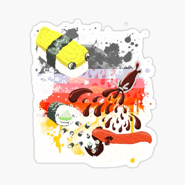 "Sushi explosion" Sticker by Lemon-zombie | Redbubble