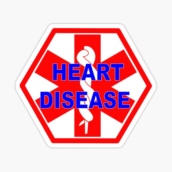 "Heart disease medical alert Identification ID tag " Sticker for Sale ...