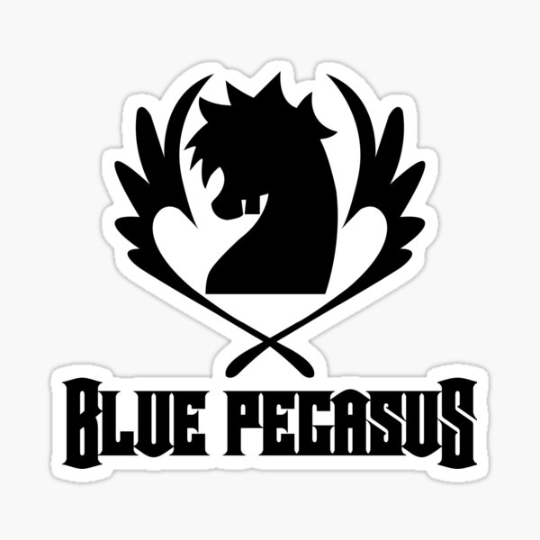 "Blue Pegasus Guild Tee" Sticker for Sale by lazerwolfx | Redbubble