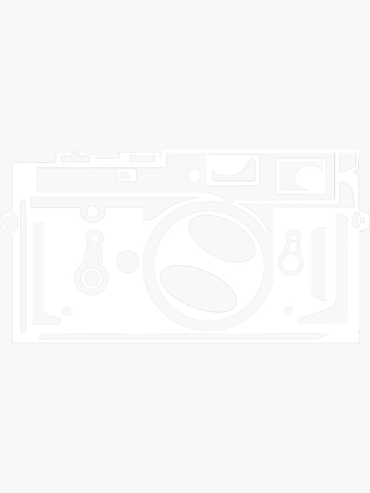 "Classic Leica M3 Camera Design WHITE INK for DARK TEES" Sticker for ...