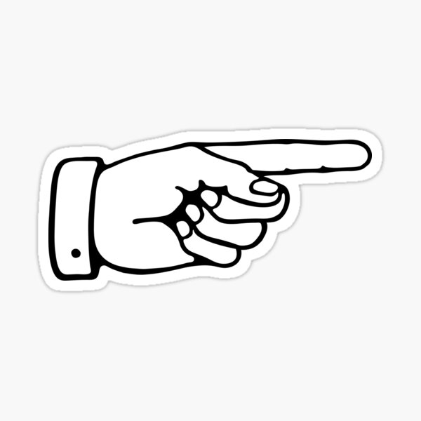 "hand pointing" Sticker by aduran | Redbubble