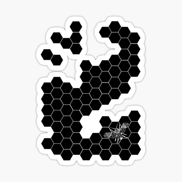 "Beehive and Bee Black" Sticker for Sale by TrueNoire | Redbubble