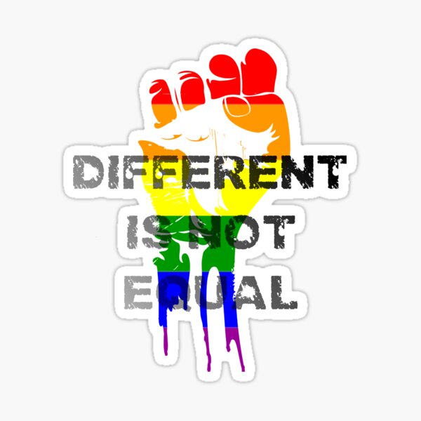 "Different is not equal" Sticker for Sale by slantedmind | Redbubble