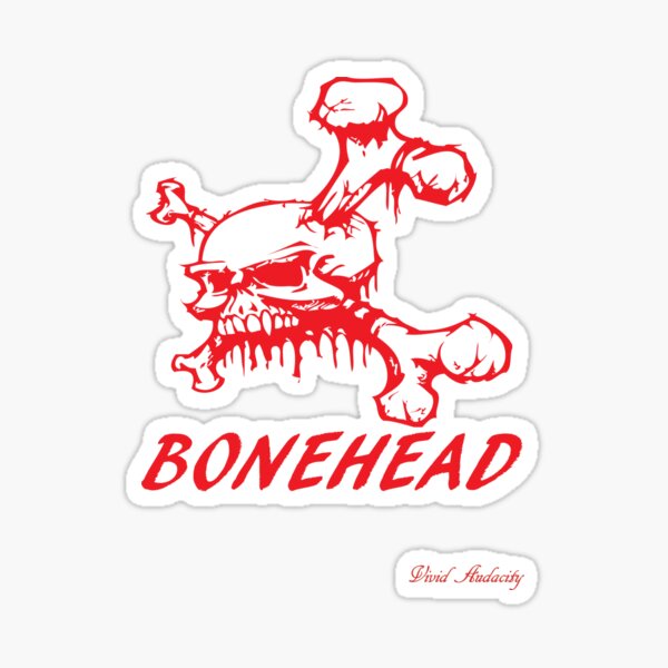 "BONEHEAD SKULL" Sticker by VividAudacity | Redbubble