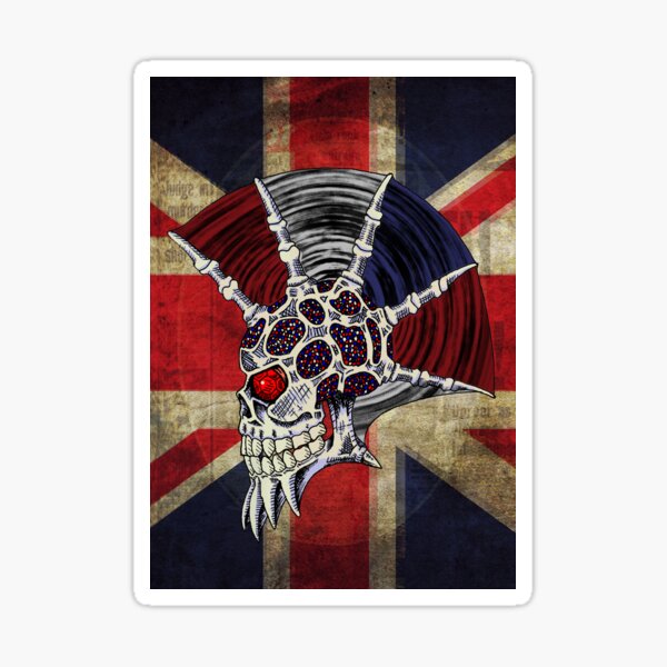 "Union Jack Punk Skull" Sticker for Sale by SquareDog | Redbubble