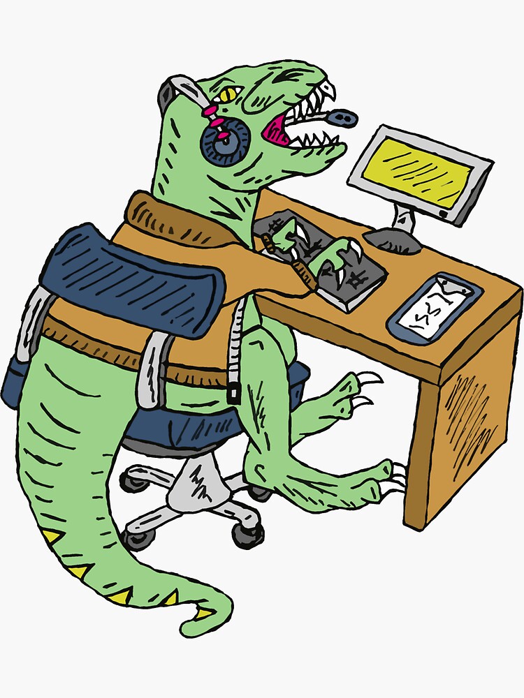 "Office T-Rex" Sticker for Sale by Rob65806 | Redbubble