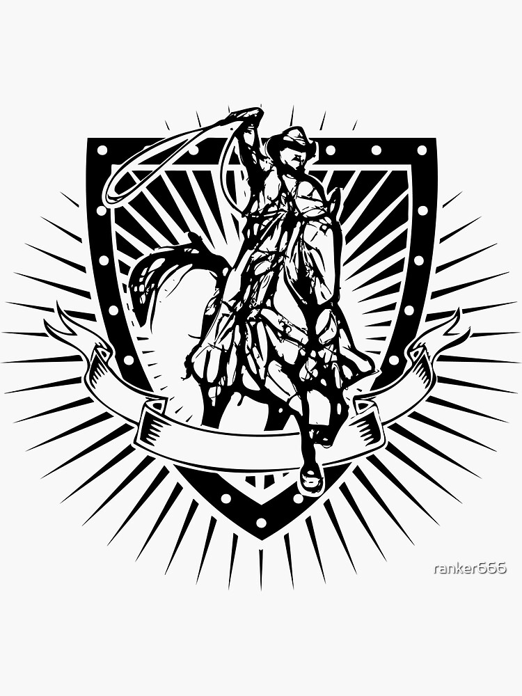 " cowboy shield" Sticker by ranker666 | Redbubble