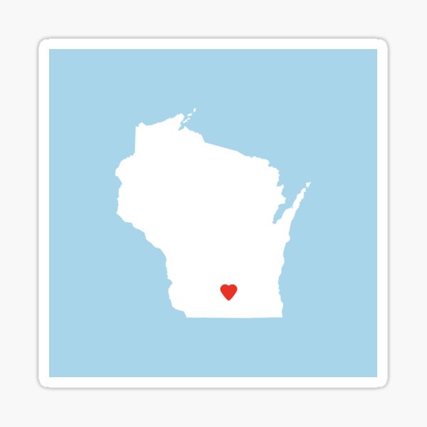 "Wisconsin Love" Sticker for Sale by marenmisner | Redbubble
