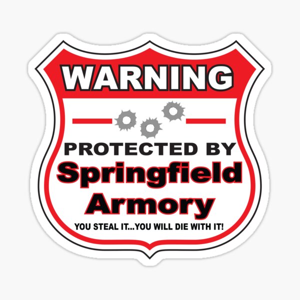 "Springfield Protected by Springfield" Sticker for Sale by gungifts ...