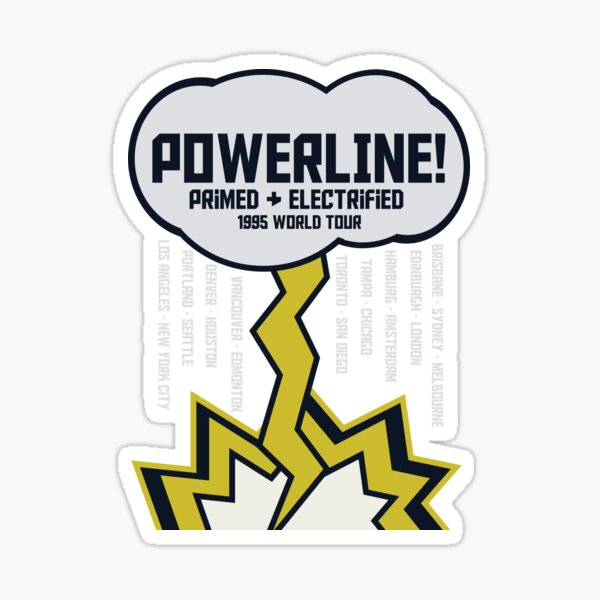 "Powerline World Tour" Sticker by espanameg | Redbubble