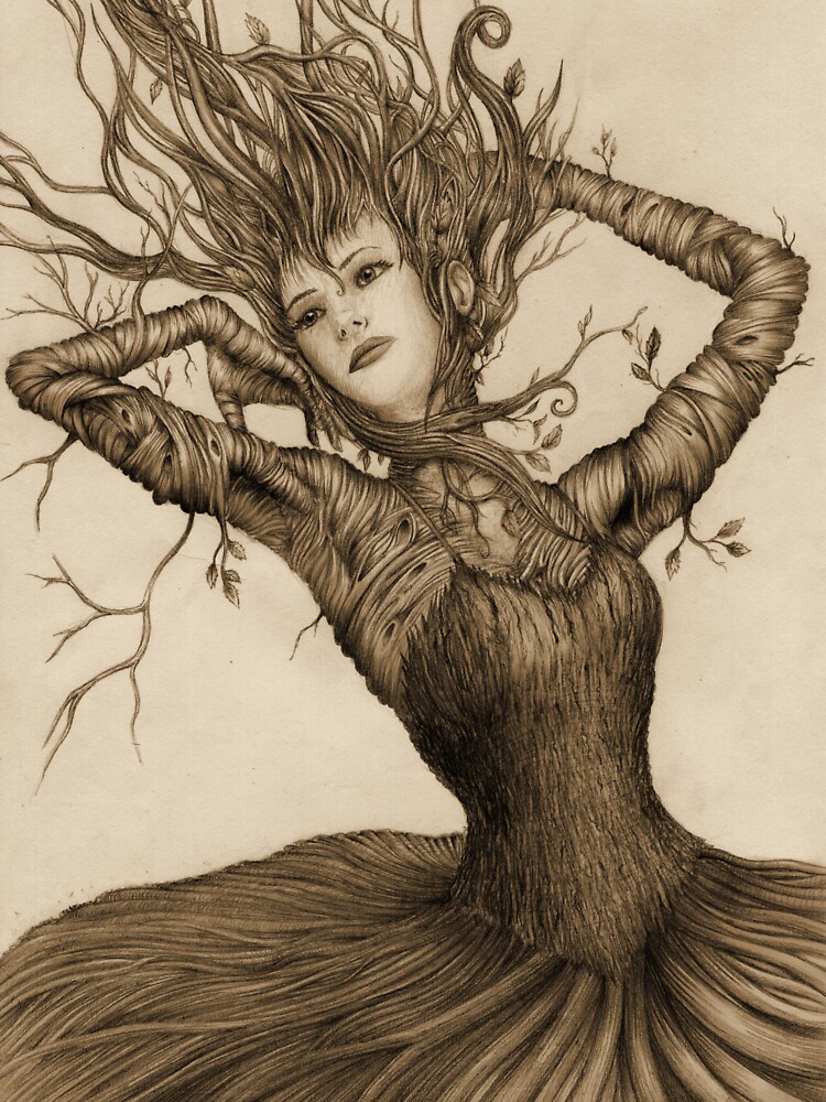 "Dancing Tree Girl" Sticker by BrettMiley | Redbubble