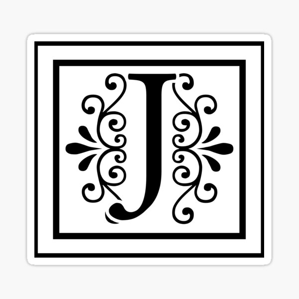 "Letter J Monogram" Sticker by imaginarystory | Redbubble