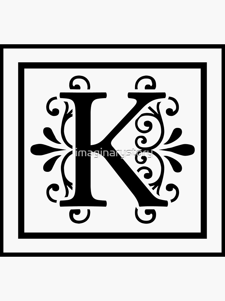 "Letter K Monogram" Sticker for Sale by imaginarystory | Redbubble