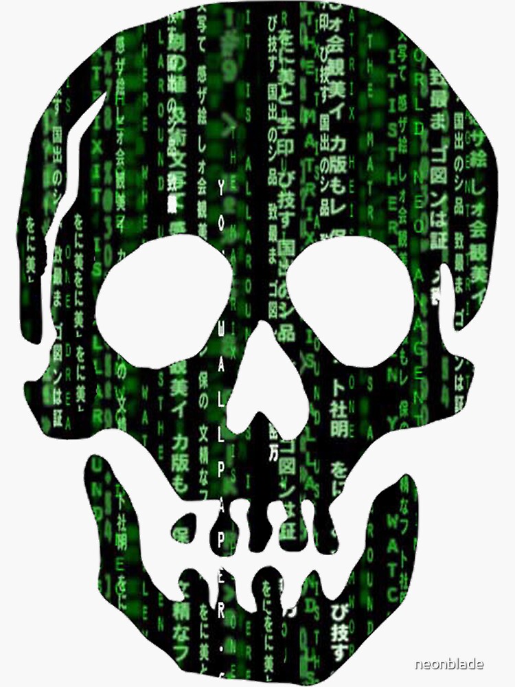 "Digital Skull" Sticker for Sale by neonblade | Redbubble