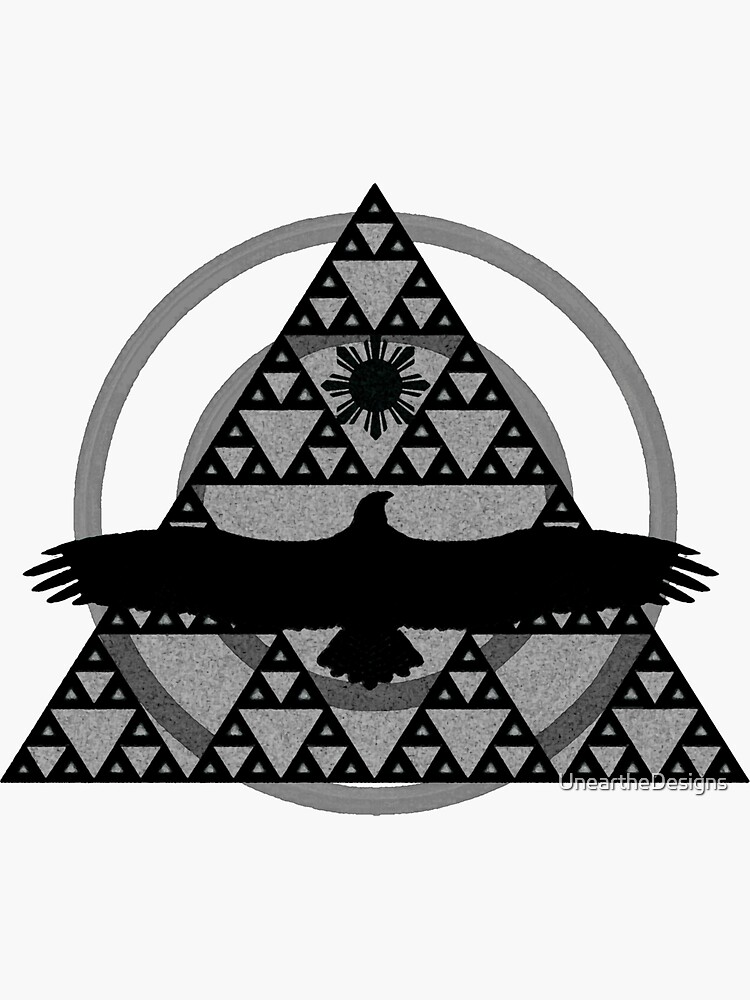 "Eagle Rising - Black" Sticker by UneartheDesigns | Redbubble