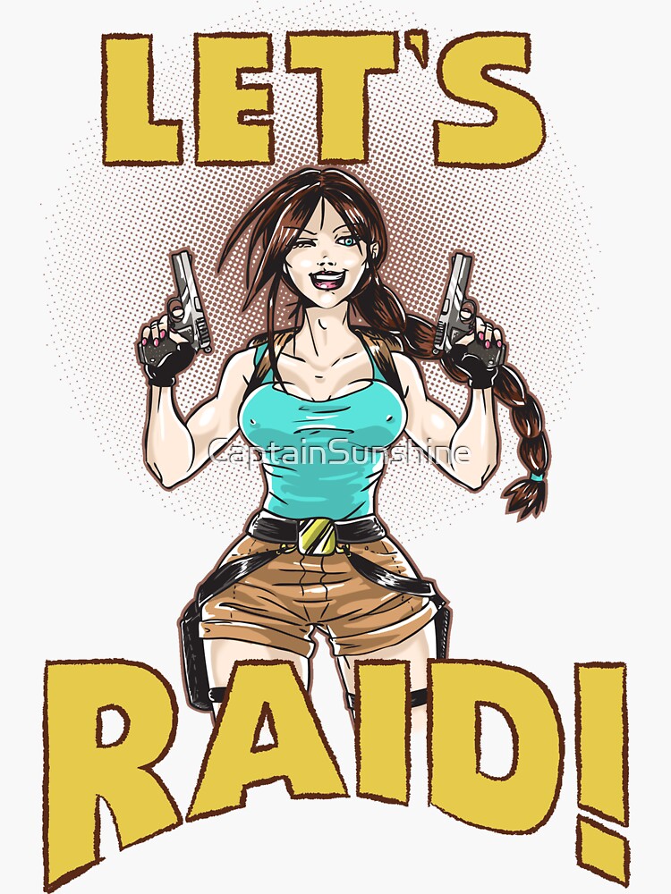 "Let's Raid!" Sticker for Sale by CaptainSunshine | Redbubble