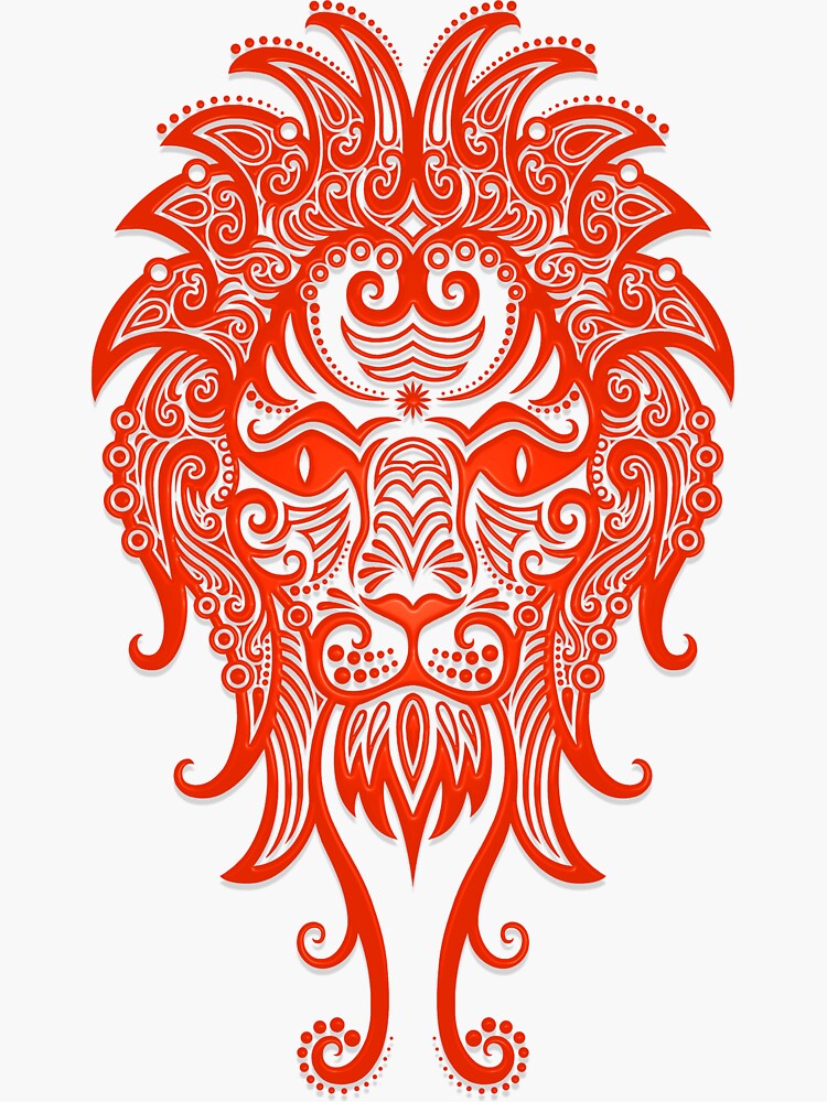 "Red Leo Zodiac Sign in the Stars" Sticker for Sale by JeffBartels ...