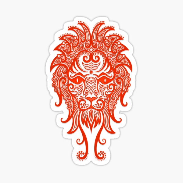 "Red Leo Zodiac Sign in the Stars" Sticker for Sale by JeffBartels ...