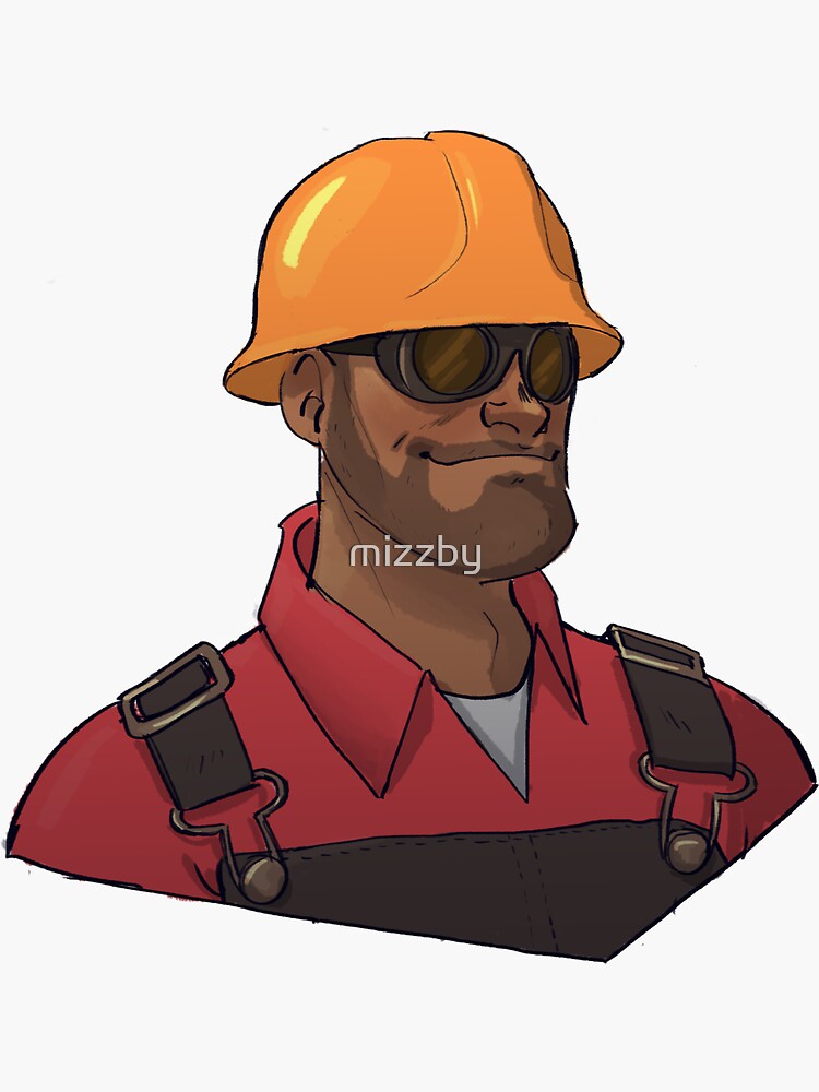 "Red Engineer" Sticker for Sale by mizzby | Redbubble