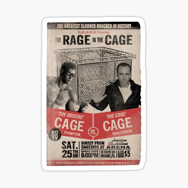 "The Rage in the Cage Poster" Sticker by krono | Redbubble