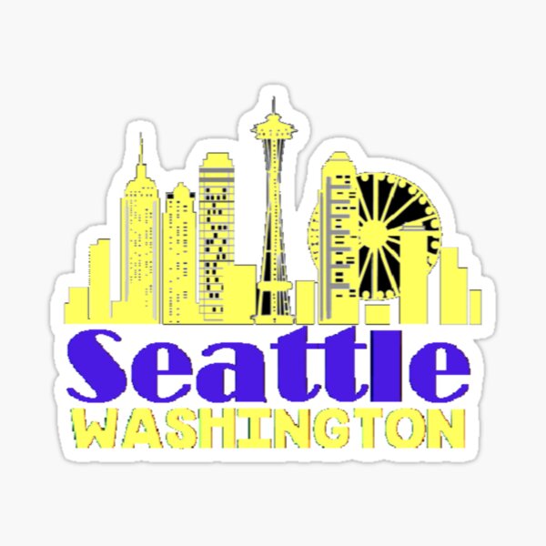 "Seattle Washington Skyline 1" Sticker for Sale by rieriecoils1 | Redbubble