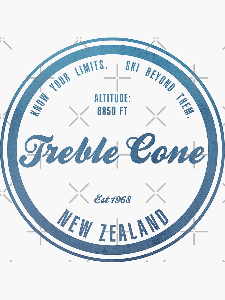 "Treble Cone Ski Resort New Zealand" Sticker by CarbonClothing | Redbubble