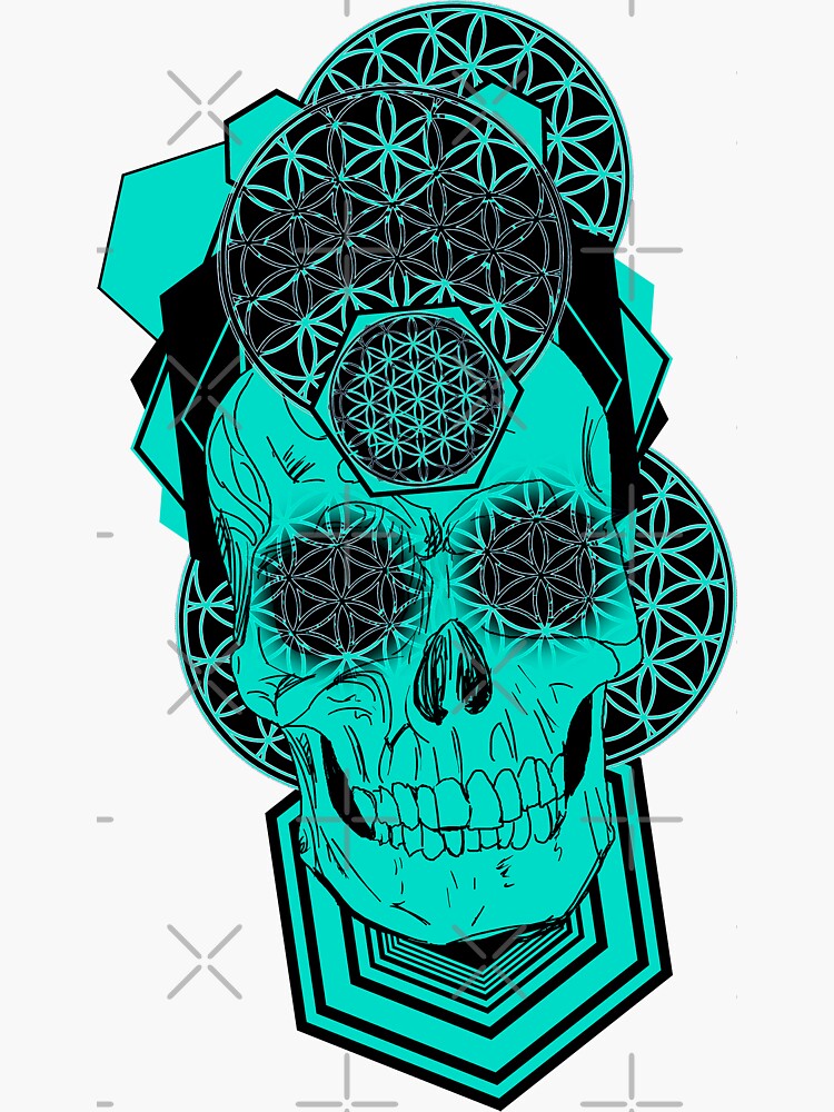 "Bursting Geo Skull v4" Sticker for Sale by Tiduk | Redbubble