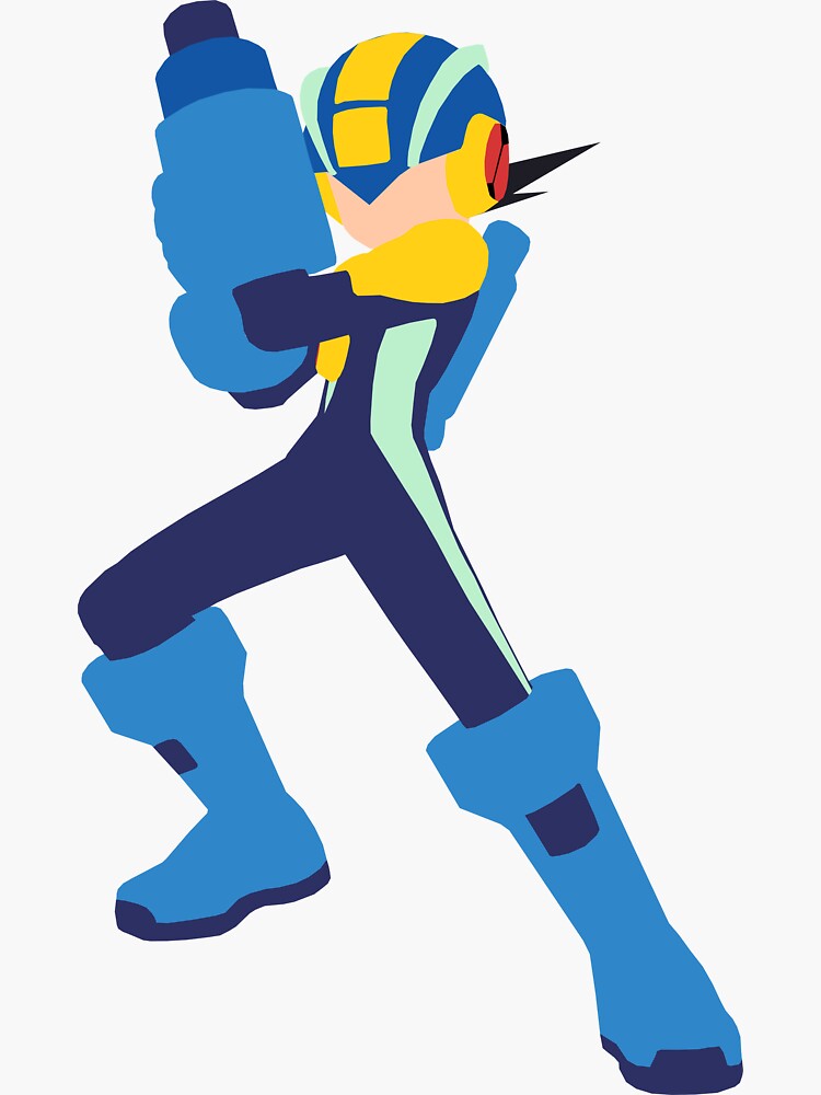 "Megaman.exe Minimalism" Sticker by ParadoxZeroe | Redbubble