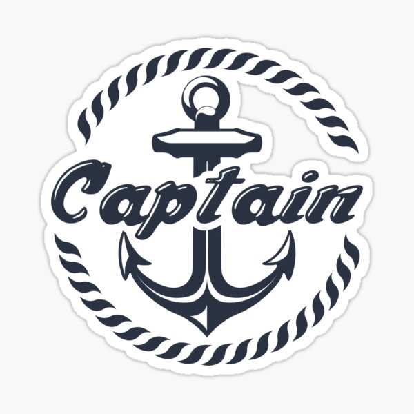 "Captain" Sticker for Sale by DesignFactoryD | Redbubble
