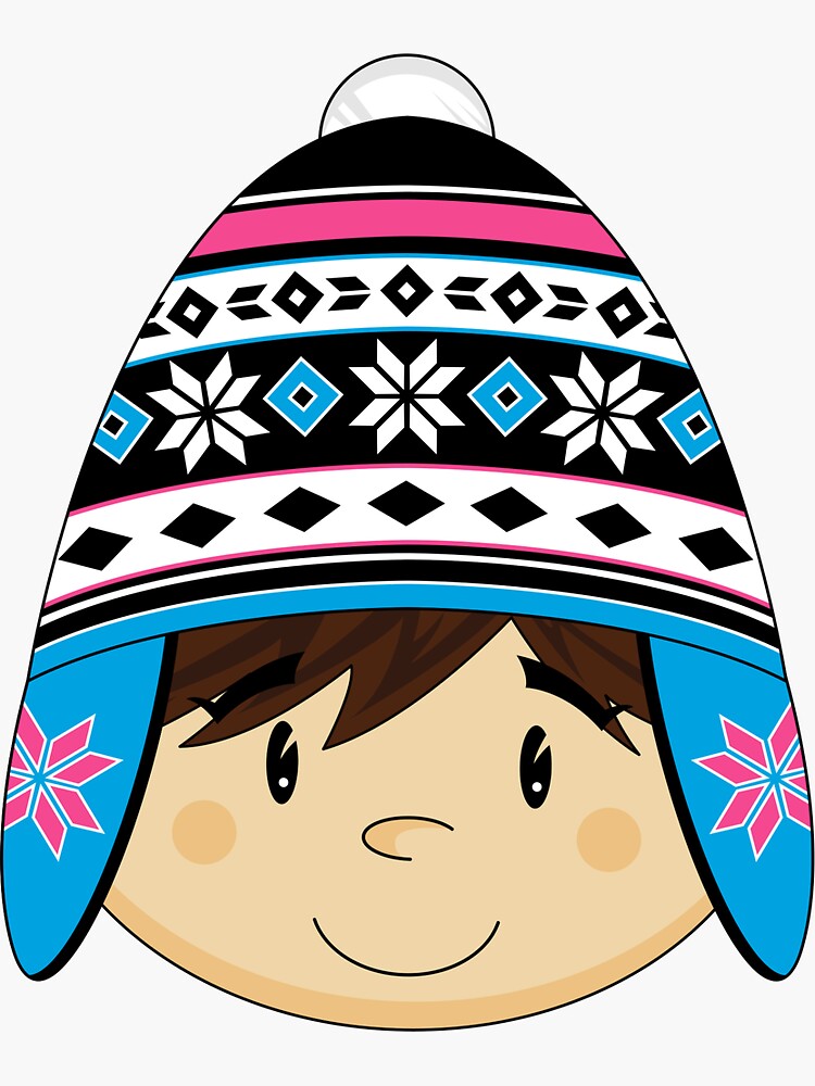 "Cute Kid in Wooly Hat Pattern" Sticker for Sale by MurphyCreative ...