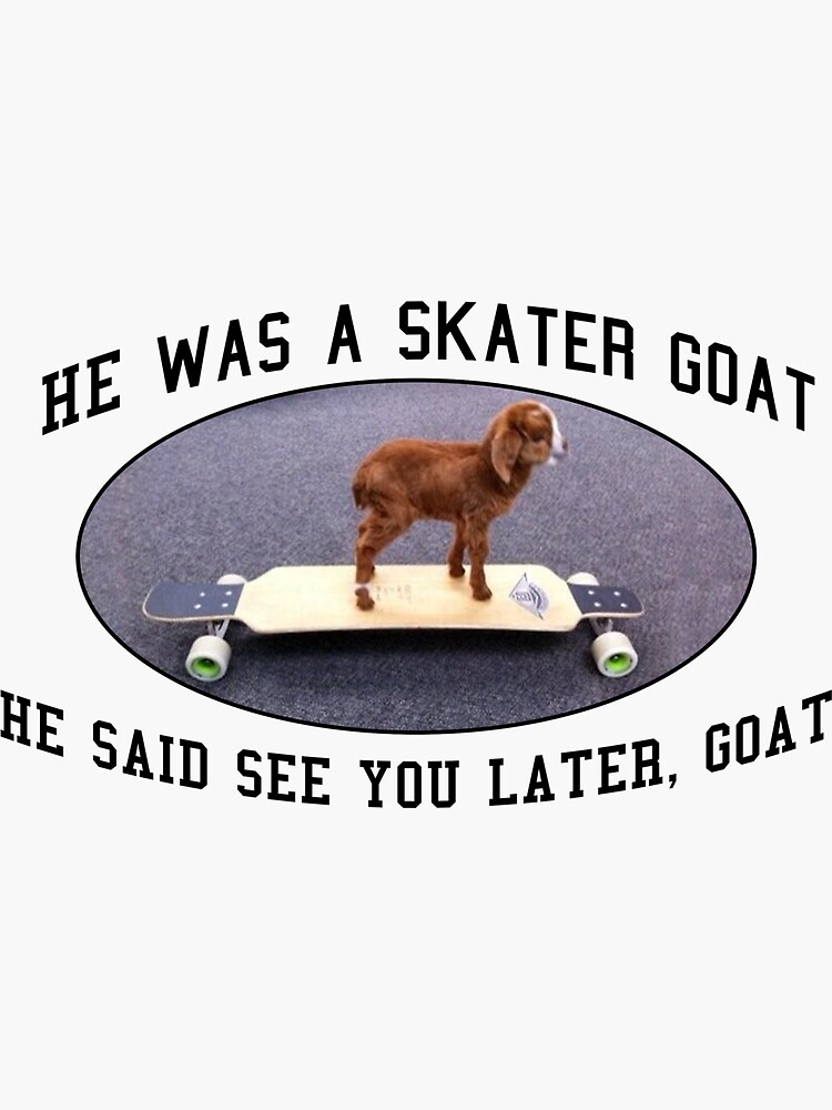 "Skater Goat" Sticker for Sale by JodieLianne | Redbubble