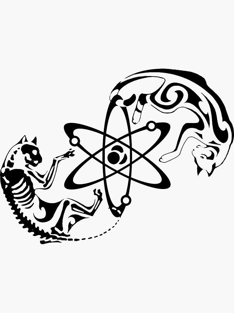 "Schrodinger cat" Sticker for Sale by Solarmew | Redbubble