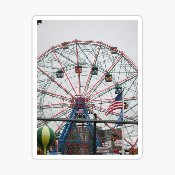 "Wonder Wheel" Sticker by BOBBYBABE | Redbubble
