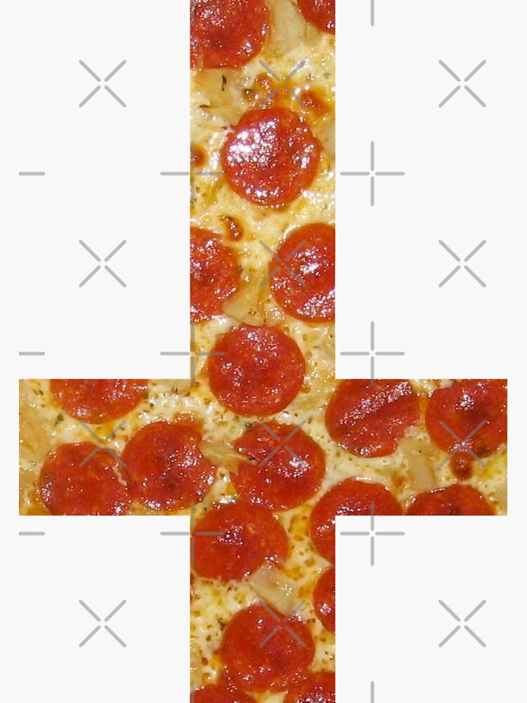 "Pizza Cross - Inverted" Sticker by hunnydoll | Redbubble