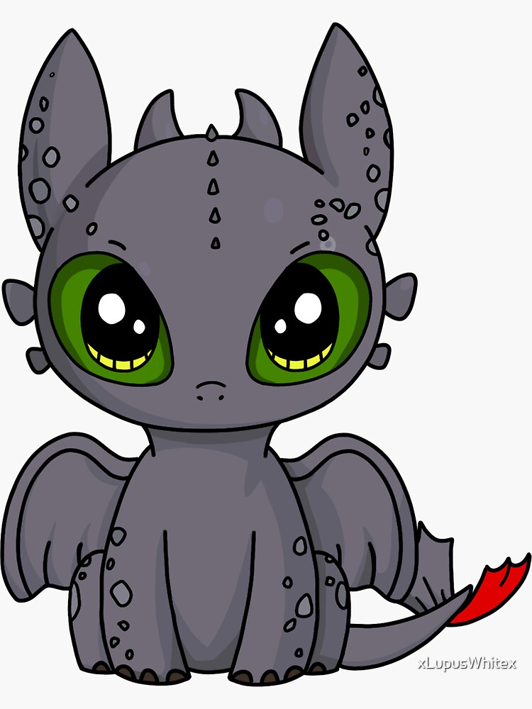 "Night Fury" Sticker for Sale by xLupusWhitex | Redbubble