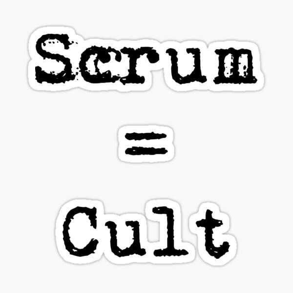 "Scrum = Cult" Sticker for Sale by stevechurchill | Redbubble