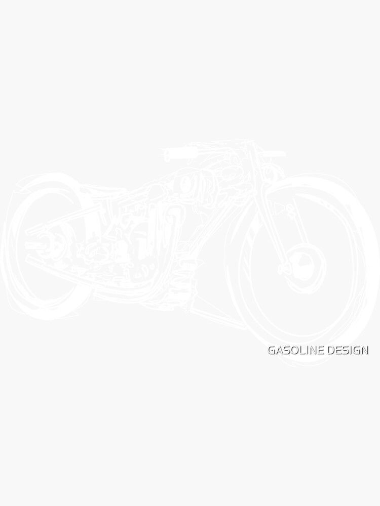 "Motorcycle Line Drawing" Sticker for Sale by GASOLINESK00T | Redbubble