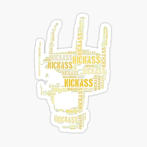 "Kick-Ass Wordart" Sticker for Sale by ToxicTurtles | Redbubble