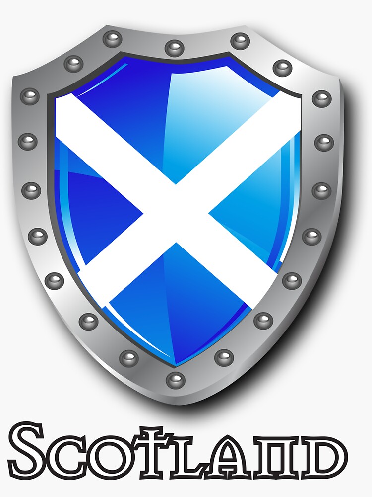 "Scotland Saltire Shield" Sticker by eyemac24 | Redbubble