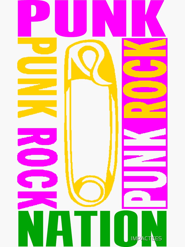 "PUNK ROCK-PUNK NATION" Sticker for Sale by IMPACTEES | Redbubble