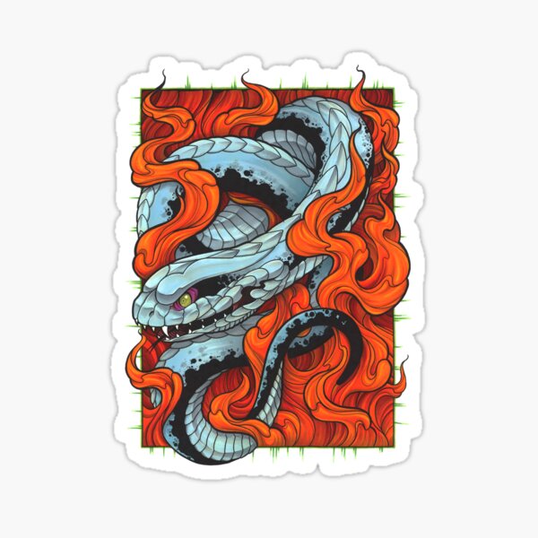 "Fire Snake" Sticker for Sale by grrrapes13 | Redbubble
