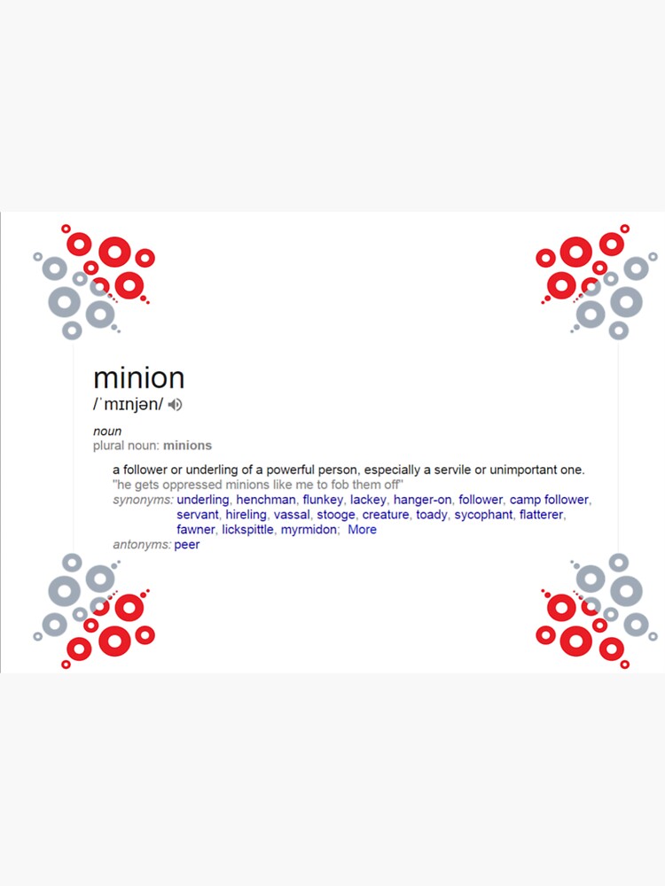 "What is the meaning of minion" Sticker for Sale by santoshputhran ...