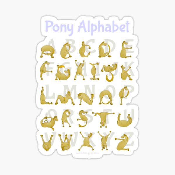 "Pony Alphabet, Blue" Sticker by piedaydesigns | Redbubble