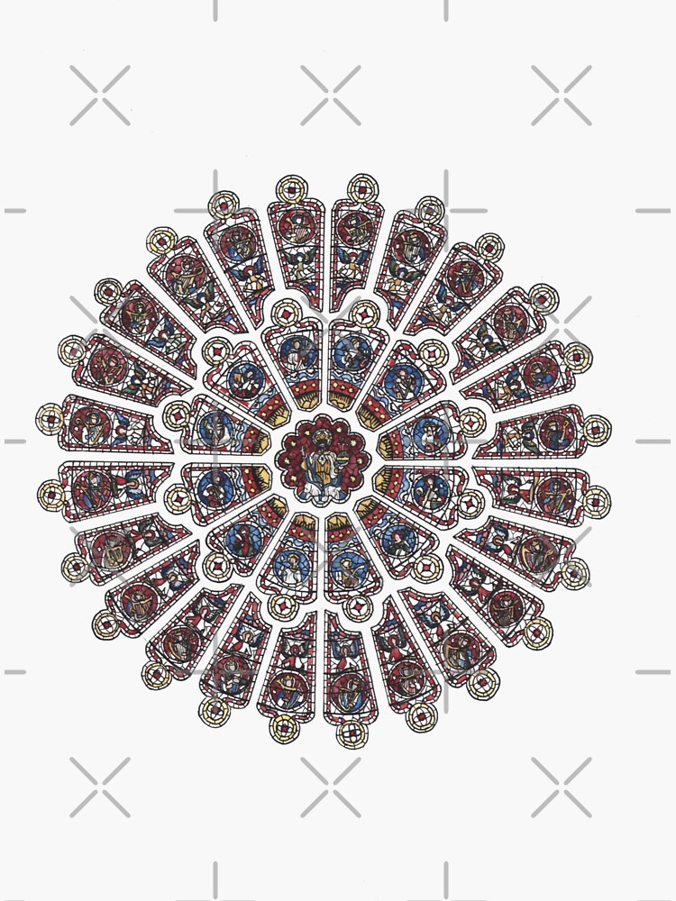 "Stained Glass Rose Window" Sticker for Sale by ginnyp | Redbubble
