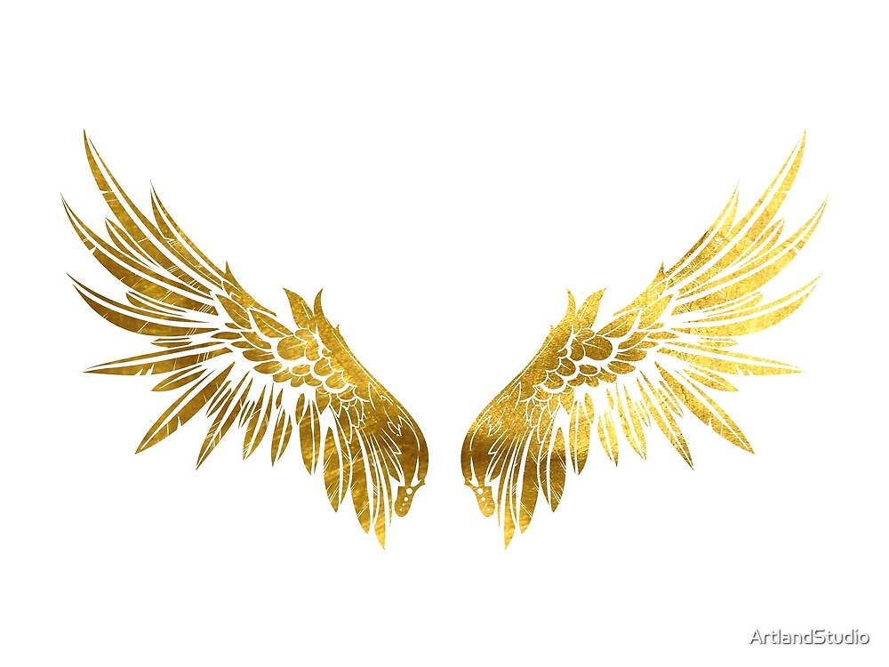"Gold angel Wings" by ArtlandStudio | Redbubble